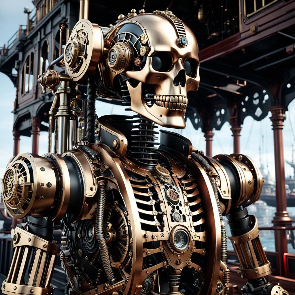 Steampunk skeleton - AI Generated Artwork - NightCafe Creator