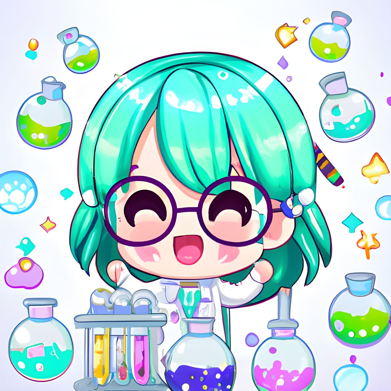 Chibi Science Girl II - AI Generated Artwork - NightCafe Creator