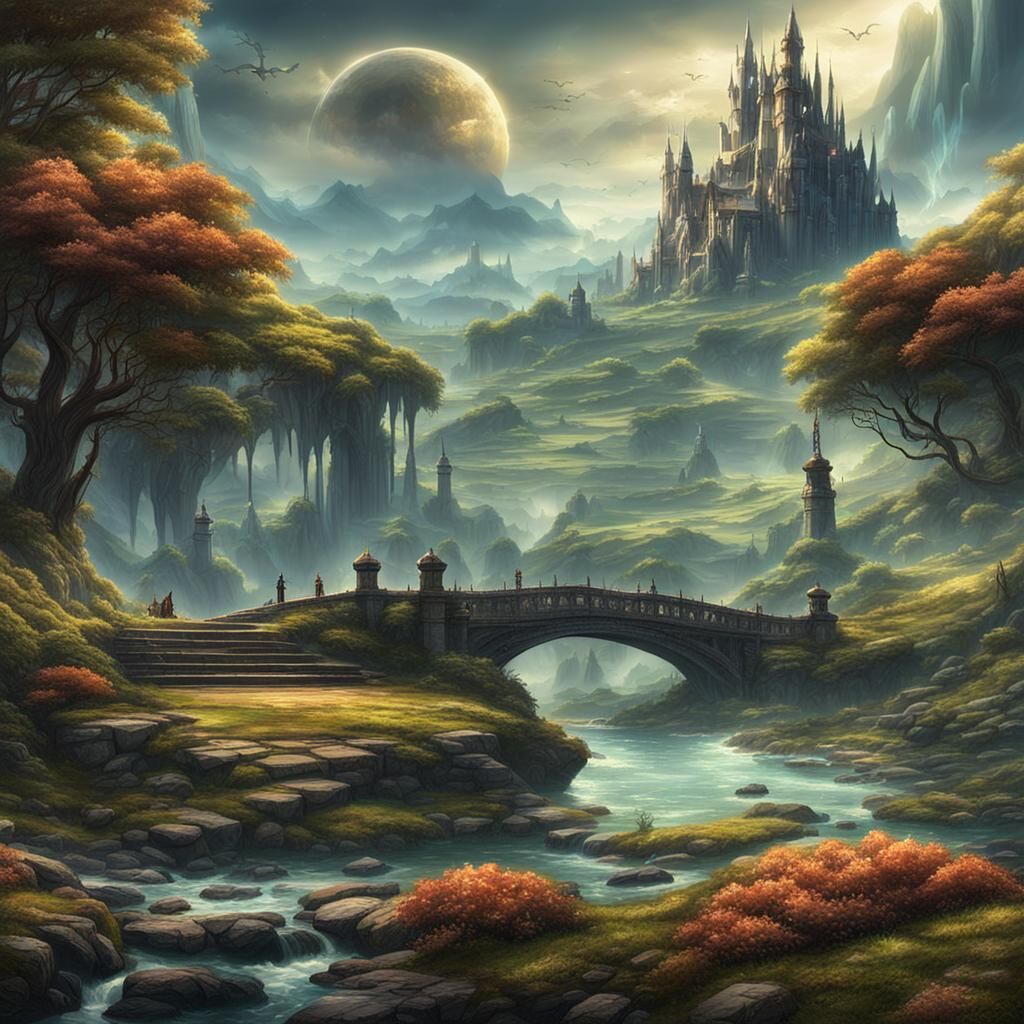 Cinematic fantasy landscape - AI Generated Artwork - NightCafe Creator
