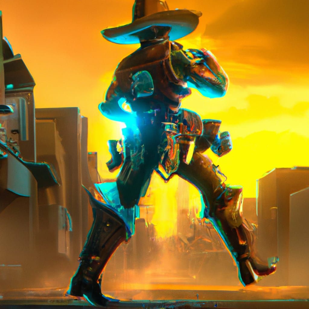 Futuristic Cowboy 8k resolution concept art by Greg Rutkowski dynamic ...