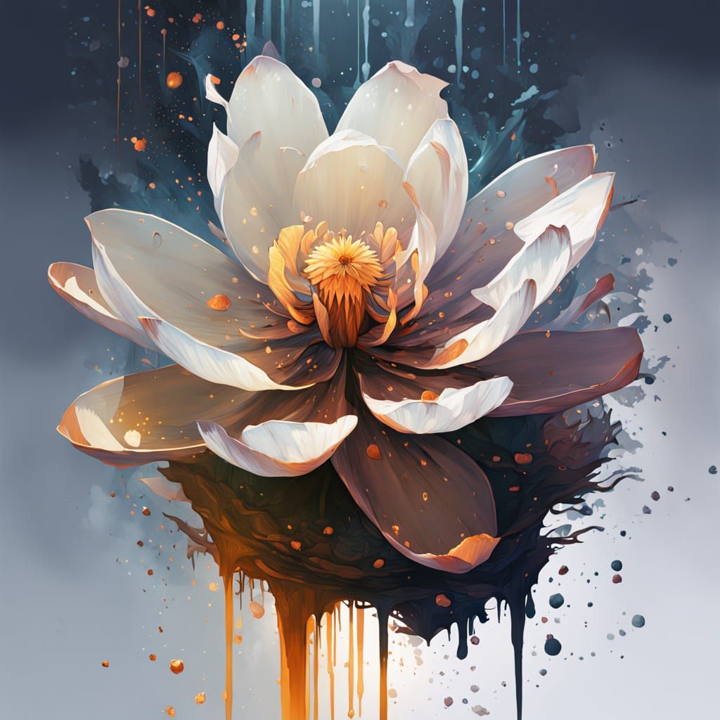 ink splash: lotus flower - ink splash: lotus flower