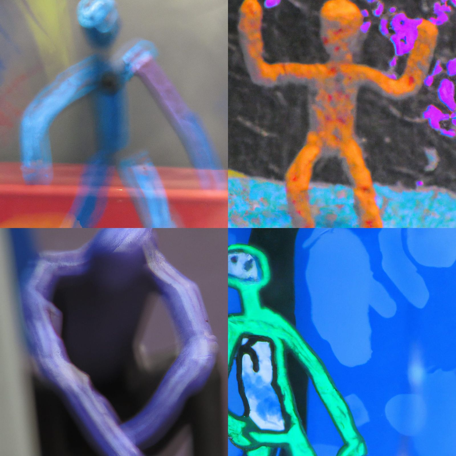 Surreal Fragmented Figure in Dreamlike Colors - AI Art