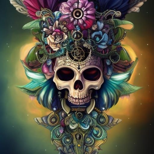beautiful scull - AI Generated Artwork - NightCafe Creator