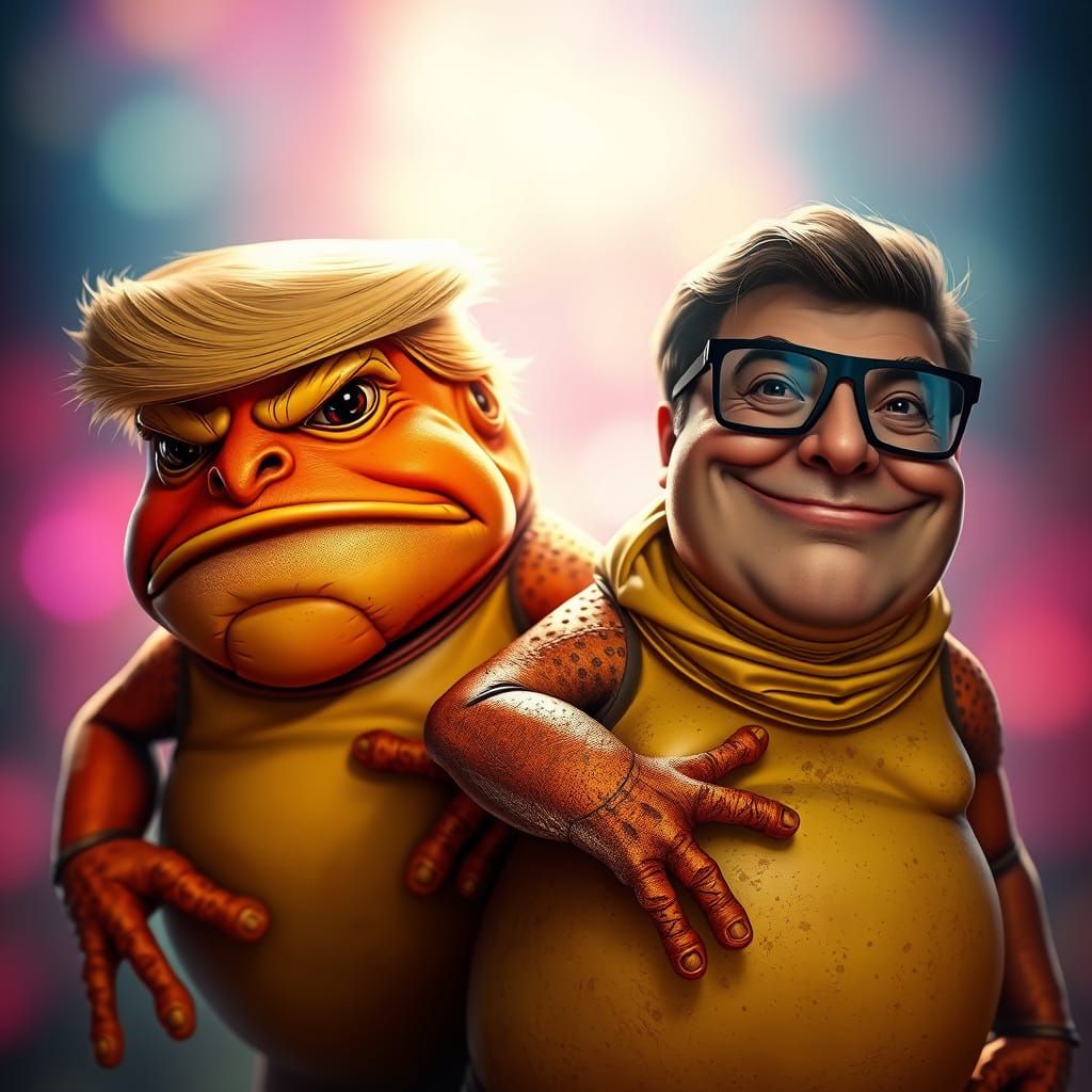 Evil Toad Icons in a Cinematic Hyperrealistic Styl... - AI Art