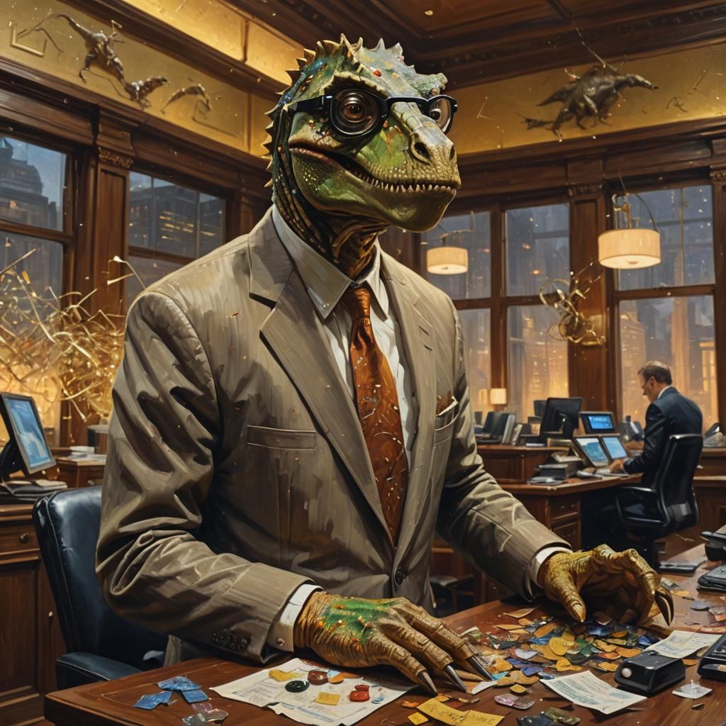 Luxurious Stock Market Scene in Classic Realism St... - AI Art