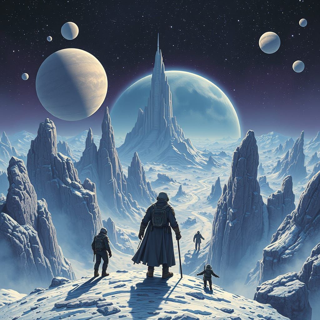 Scifi Above and Beyond. - Ethereal Futuristic Utopia in Spac...