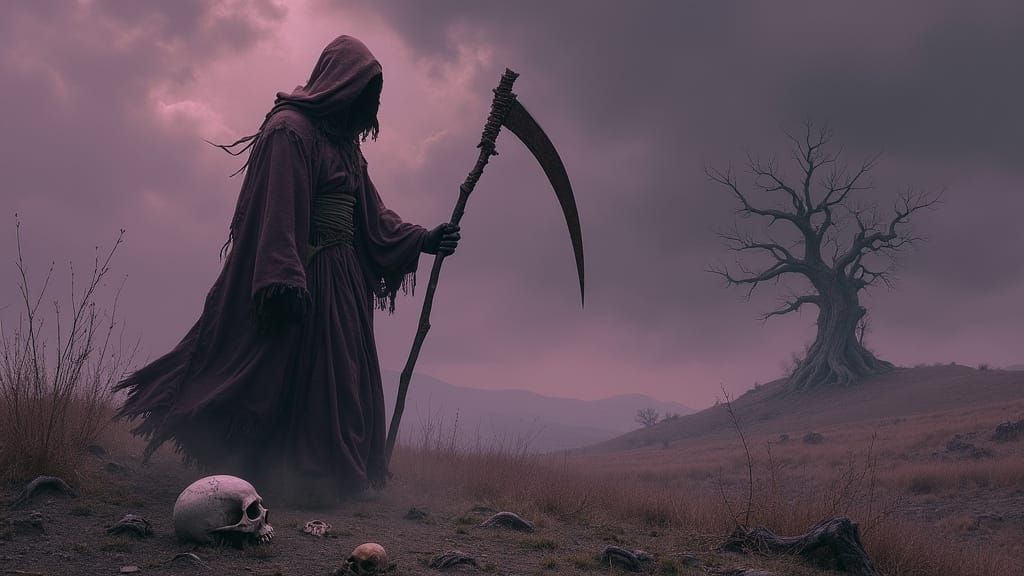 Reaper - Mysterious Reaper Walks Through Haunting, Windswept...
