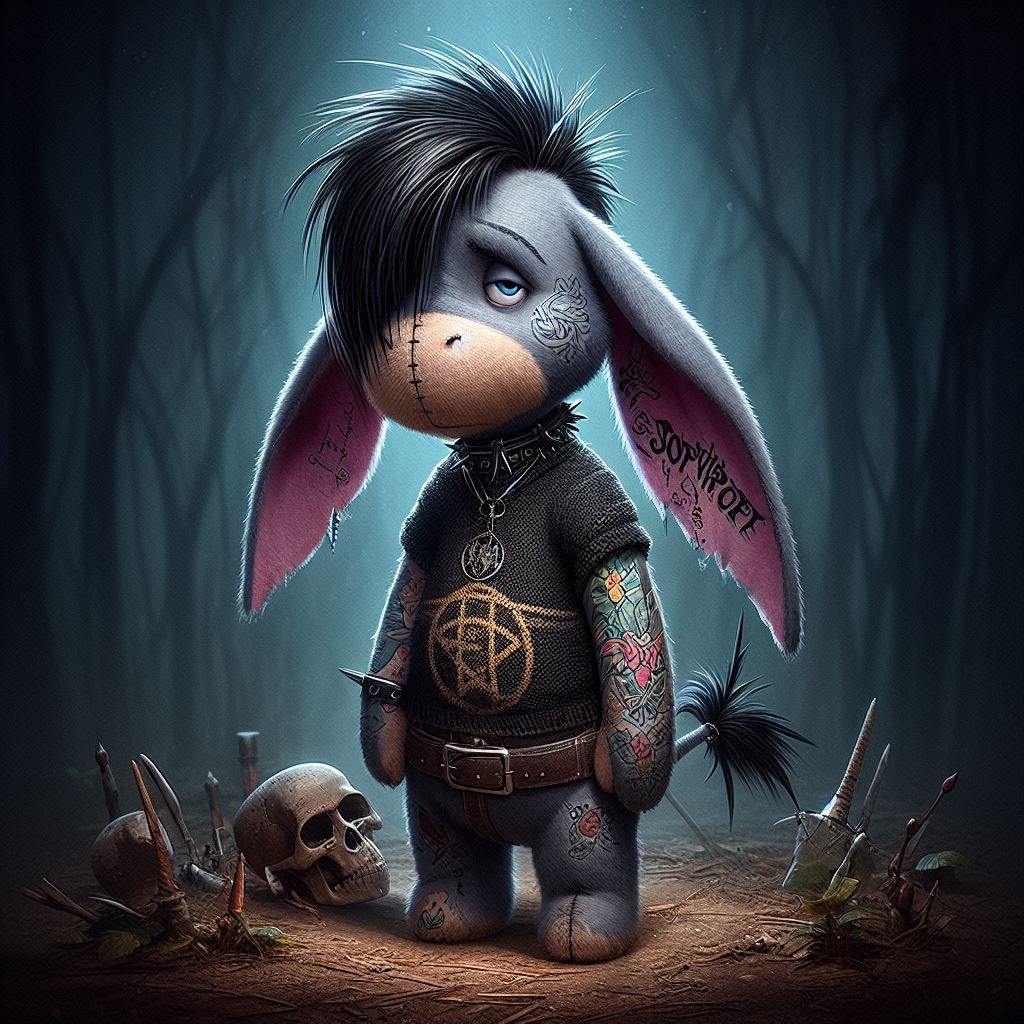 Goth Eeyore - AI Generated Artwork - NightCafe Creator