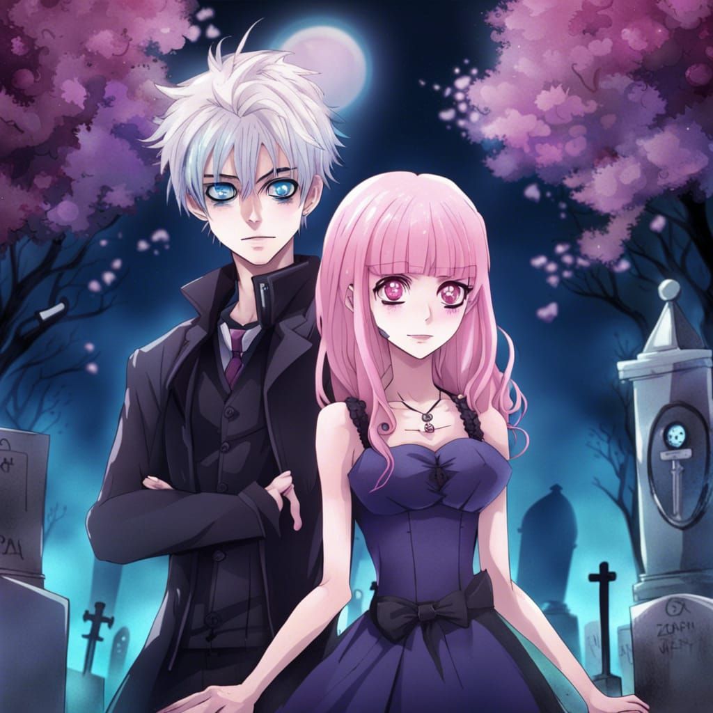 The moonlight bathes a Gothic Herald and Peony. - AI Generated Artwork ...