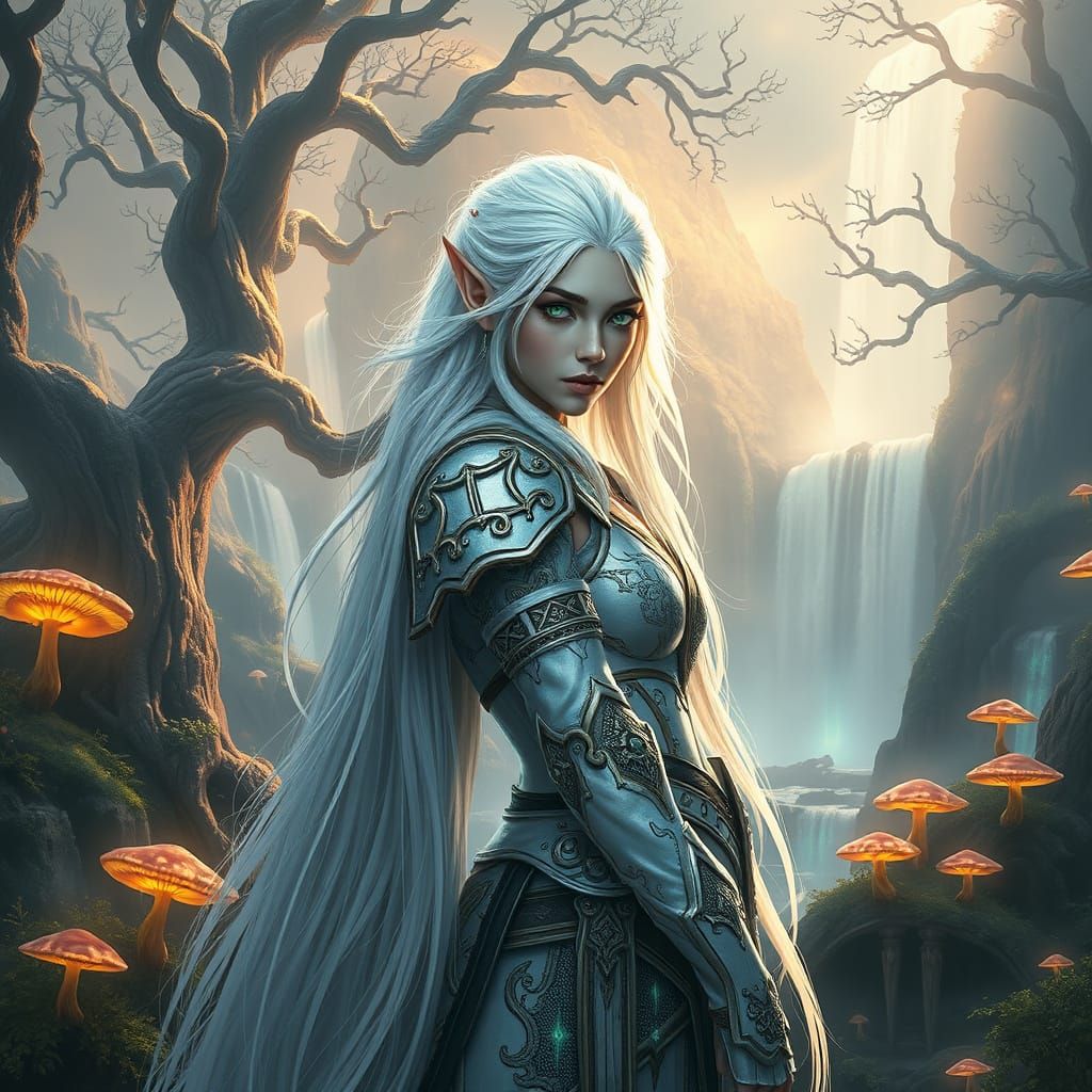 Ethereal Elven Archdruidess in Whimsical Fantasy R... - AI Art