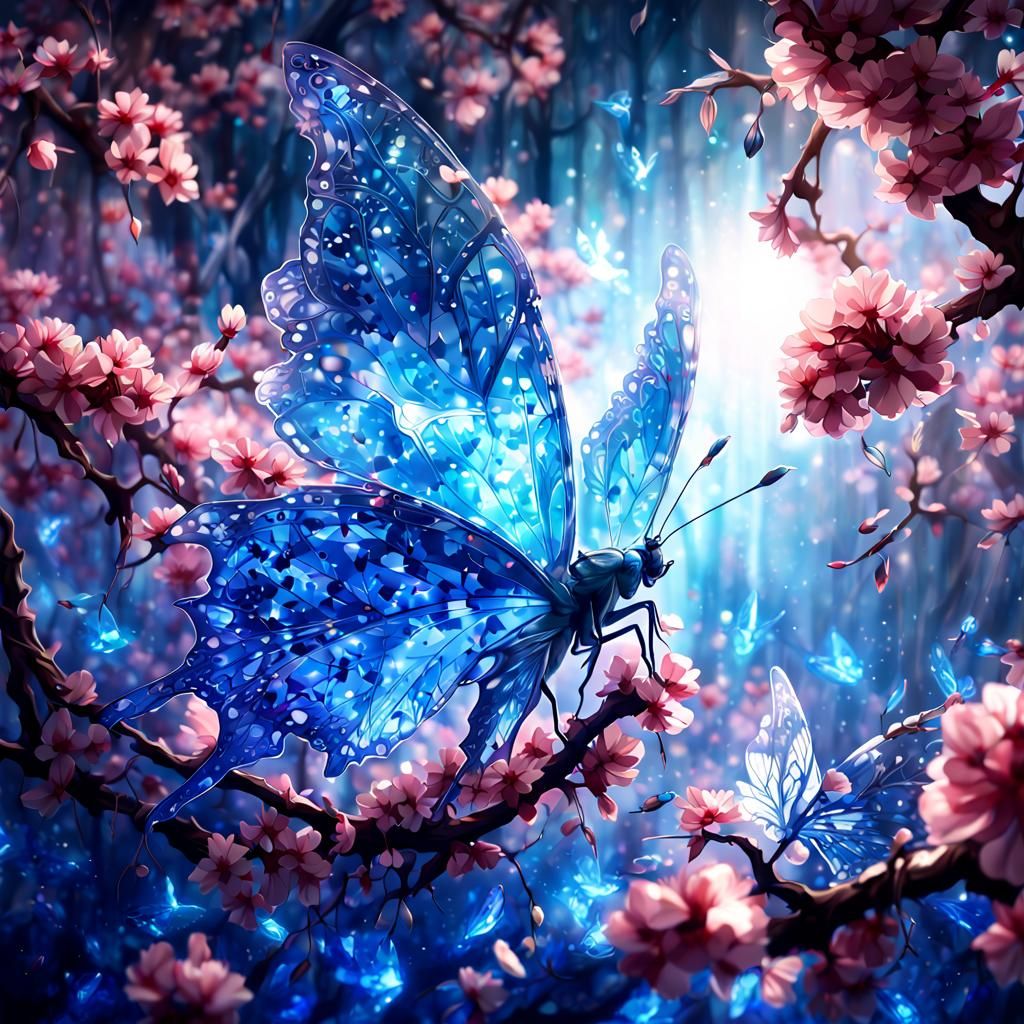 Crystal butterfly - AI Generated Artwork - NightCafe Creator