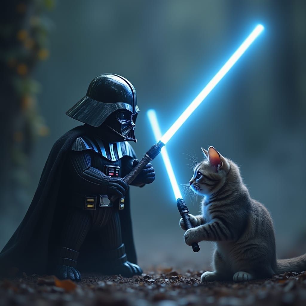 a cat clad in darth vaders armor - Feline Darth Vader Engage...