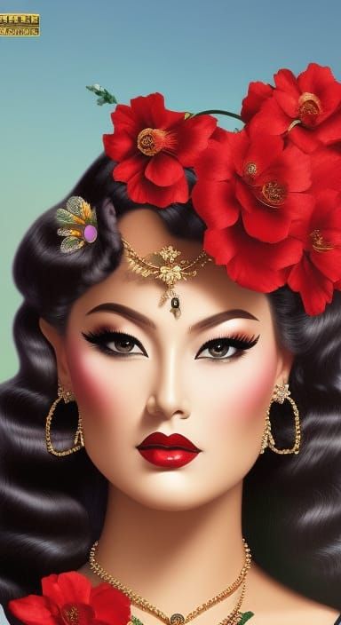 8k resolution, color corrected, visible art, beautiful art, pinup lady ...