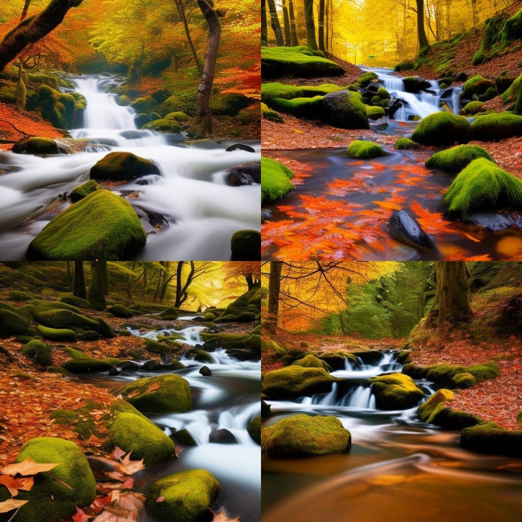 Beautiful stream twisting and turning and cascading down levels over ...