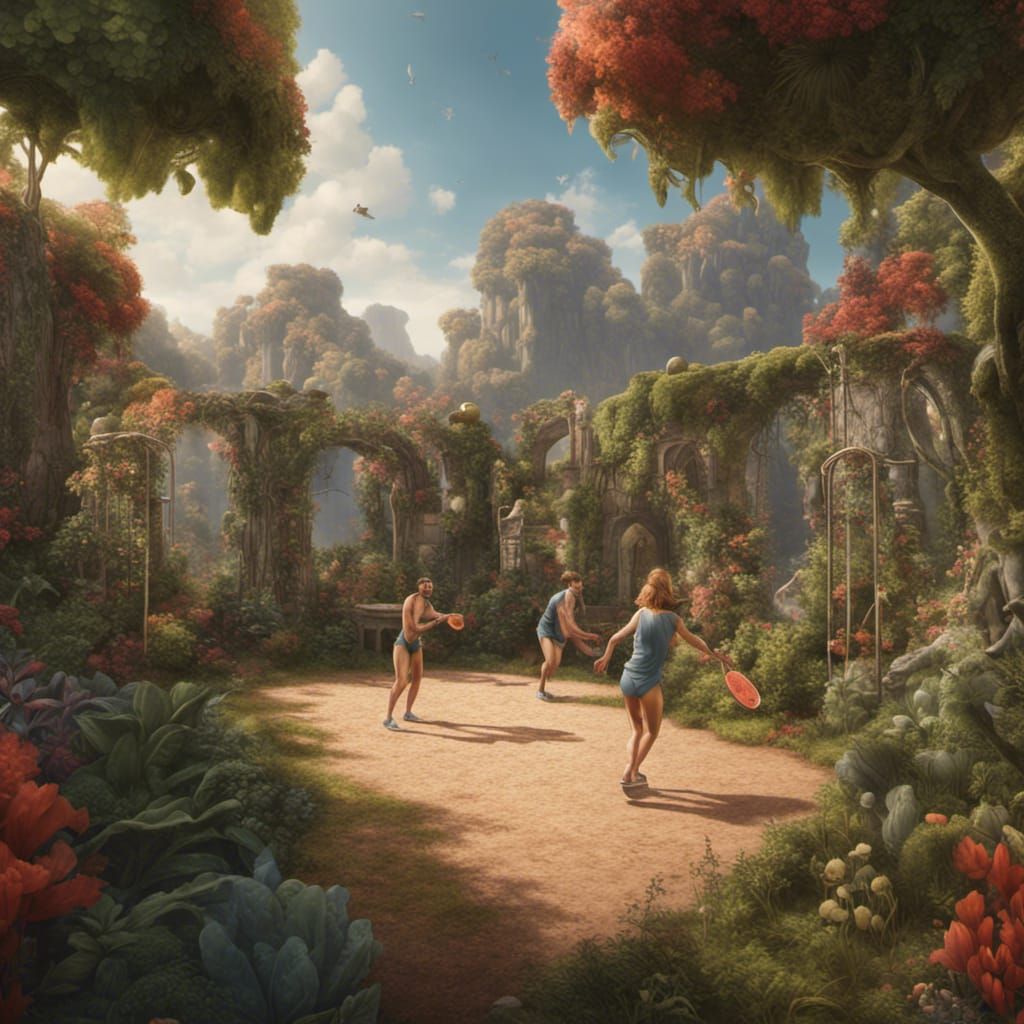 Adam and Eve playing Pickleball in the Garden of Eden - AI Generated ...