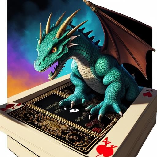 Puff the magic dragon puffing on a stogie playing cards with other ...