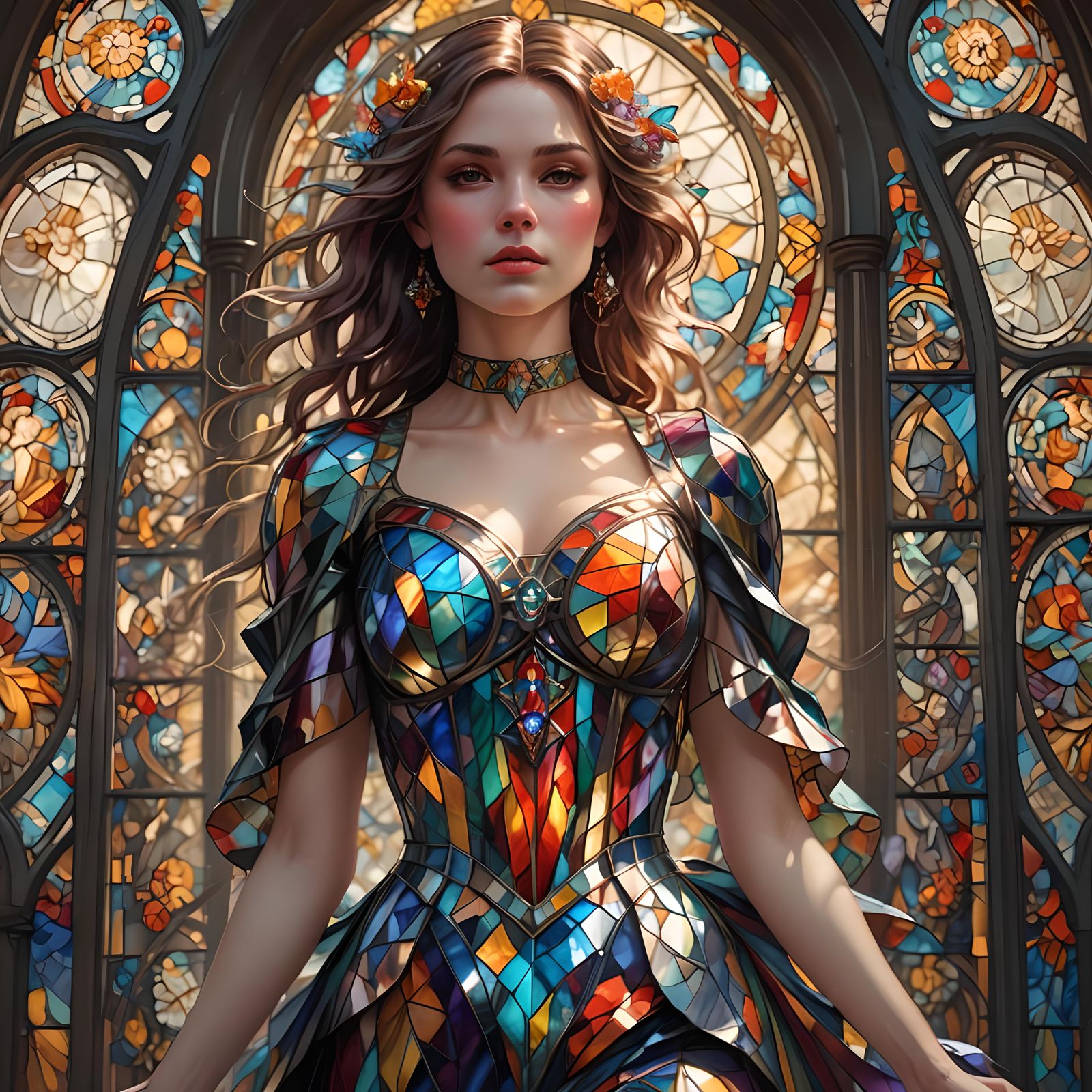 Stained Glass Dress - AI Generated Artwork - NightCafe Creator