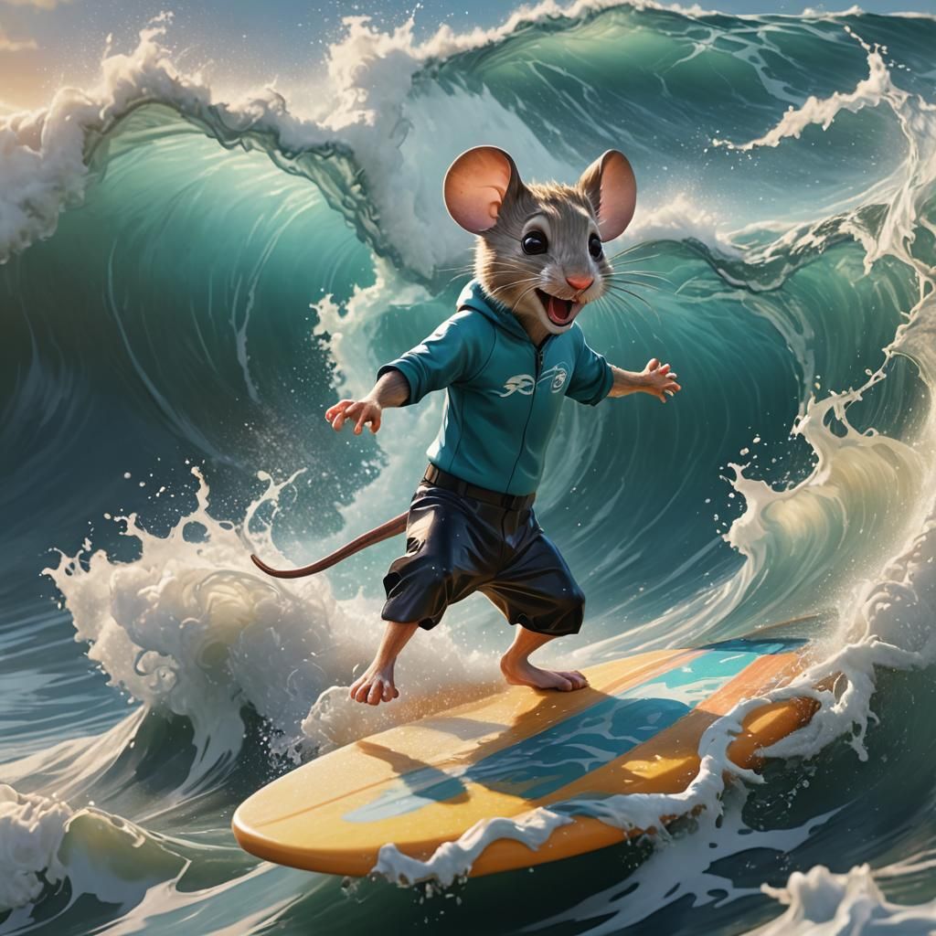 The Surfing Mouse. - AI Generated Artwork - NightCafe Creator