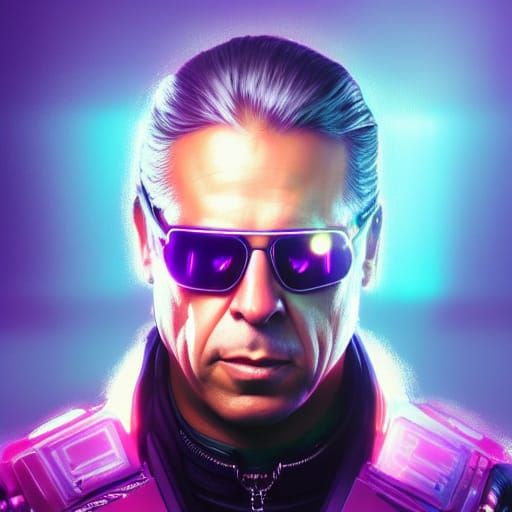 Bret Hart, Future Hitman - AI Generated Artwork - NightCafe Creator