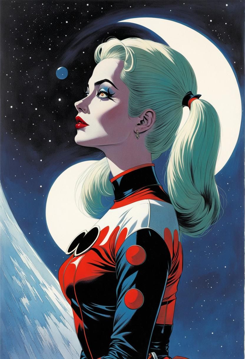 Sci-Fi Illustration, Retrofuturism, 1950's art, Harley Quinn by Coby ...