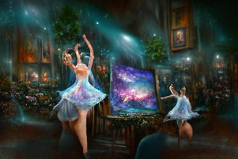ballerina dances in the universe ethereal fantasy hyperdetailed mist ...