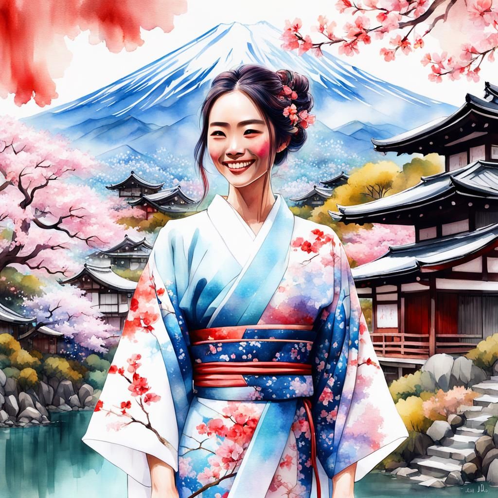 A Beautiful Lady and Beauty Japanese's Nature - AI Generated Artwork ...