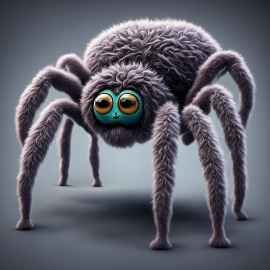 Fluffy spider - AI Generated Artwork - NightCafe Creator