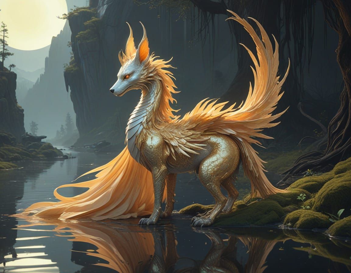 Majestic, luminous creatures - delicate, iridescent dragons with ...