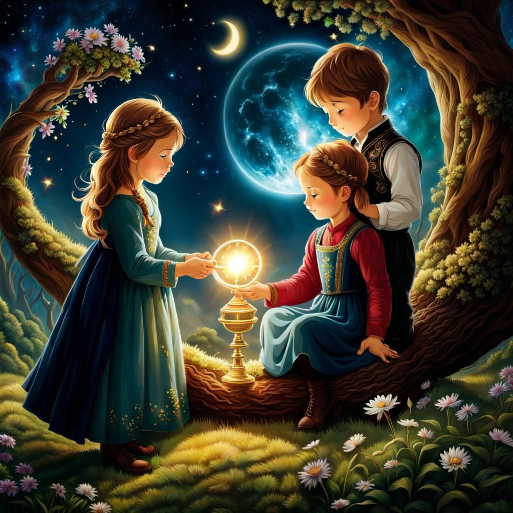 Siblings Magical Adventure - AI Generated Artwork - NightCafe Creator