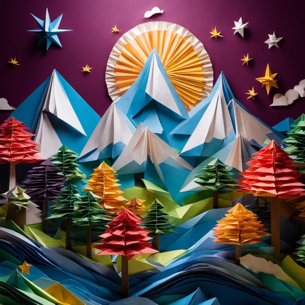 Origami landscape - AI Generated Artwork - NightCafe Creator