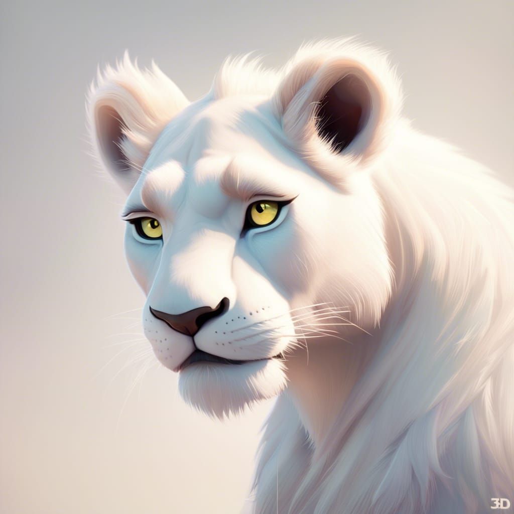 furry, white lioness, female - AI Generated Artwork - NightCafe Creator