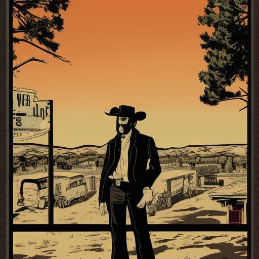 wideshot-view-of-Saint-of-Killers-amoking-outside-seedy-roadside-motel ...