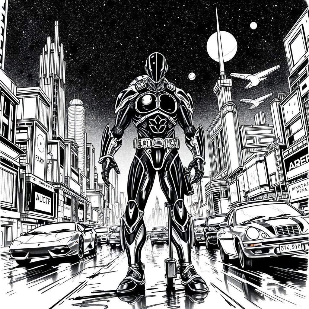 Retro Cyborg - Cyborg Warrior Empowered by Retro Futurism