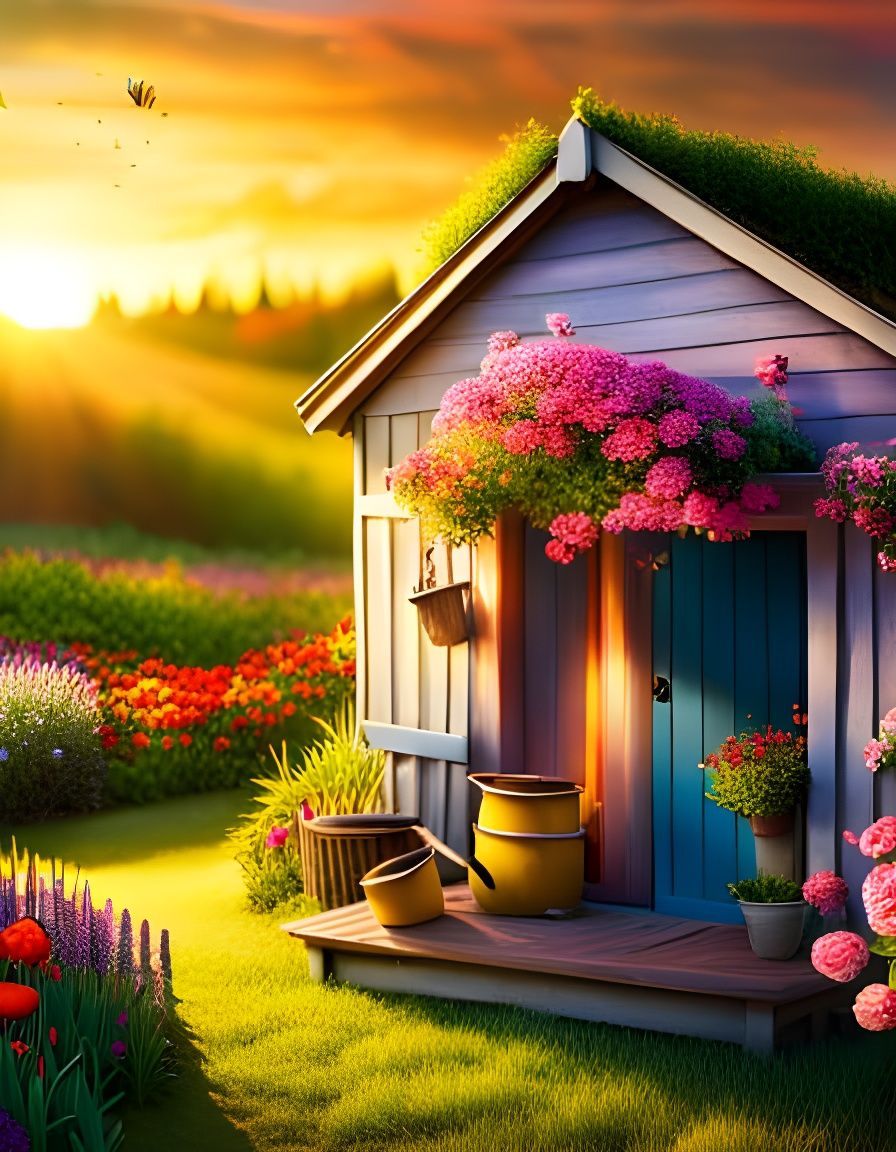 Garden Shed - AI Generated Artwork - NightCafe Creator