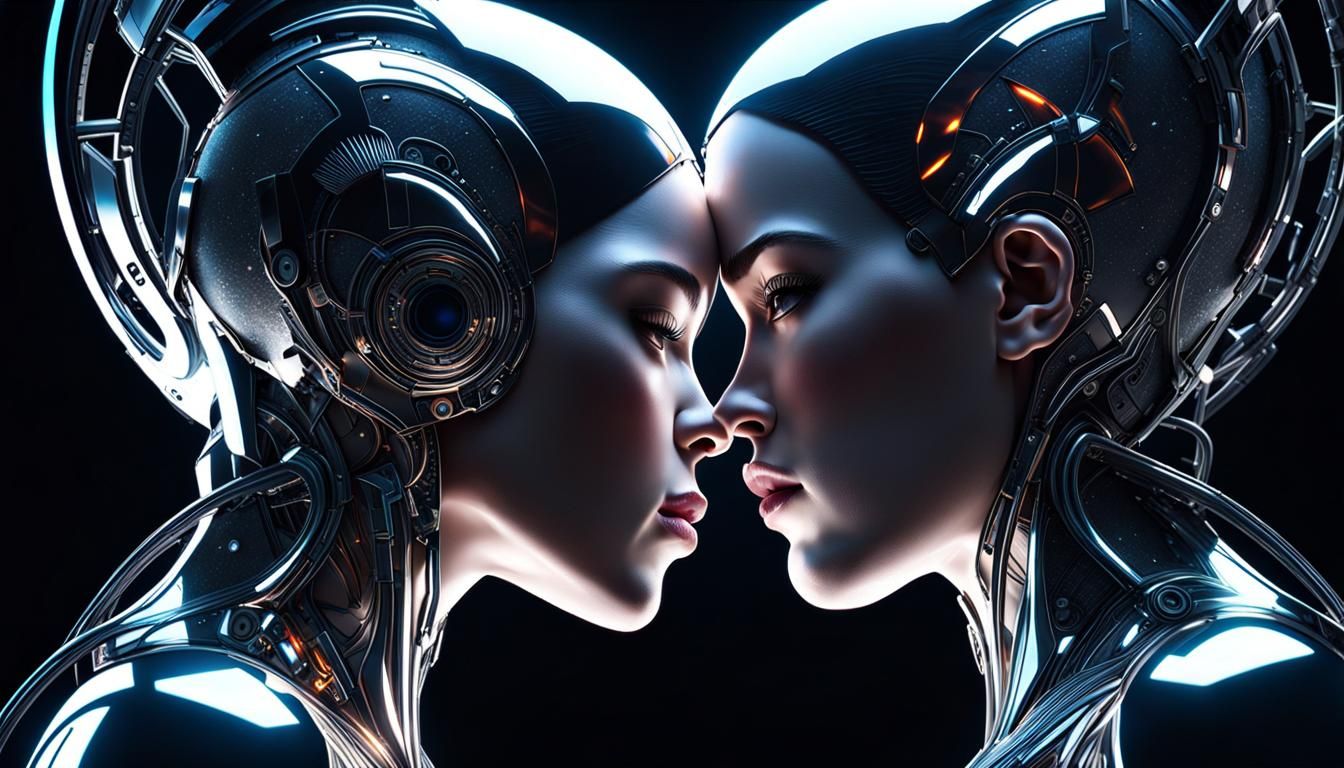 Cyborg Love - AI Generated Artwork - NightCafe Creator