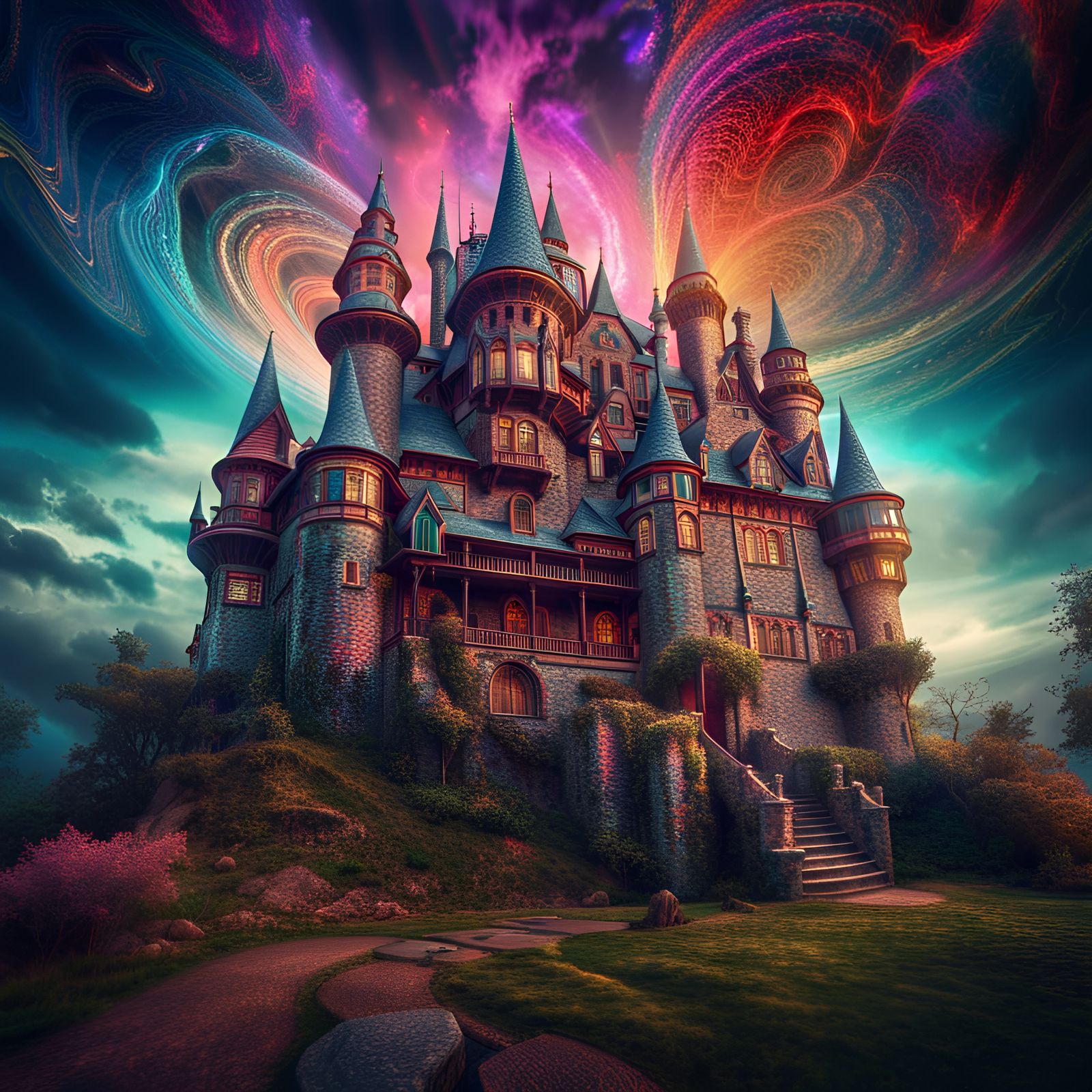 Psychedelic fantasy castle [3191] - AI Generated Artwork - NightCafe ...