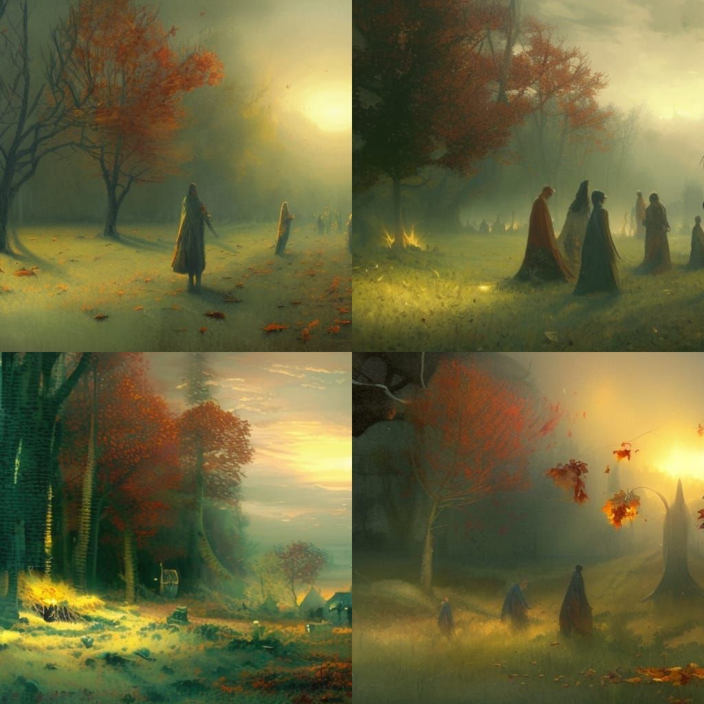 A pagan harvest celebration landscape painting old gods folk traditions ...