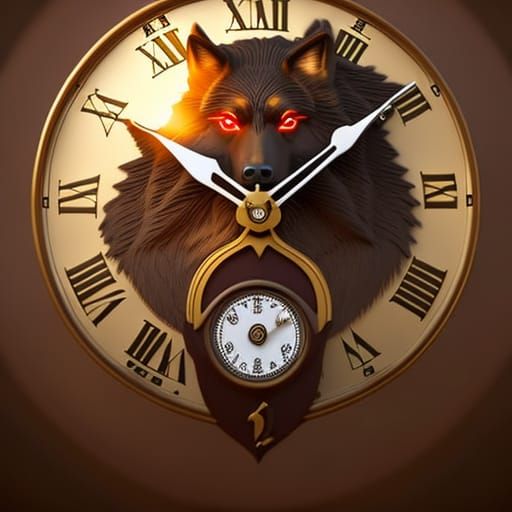 Large steampunk clock, Steampunk wolf clock, cuckoo clock, by awwchang ...