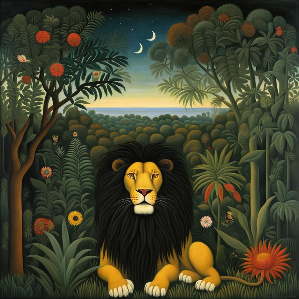 The Dream with dreadlock Rasta Queen and Lion of Judah by Henri ...