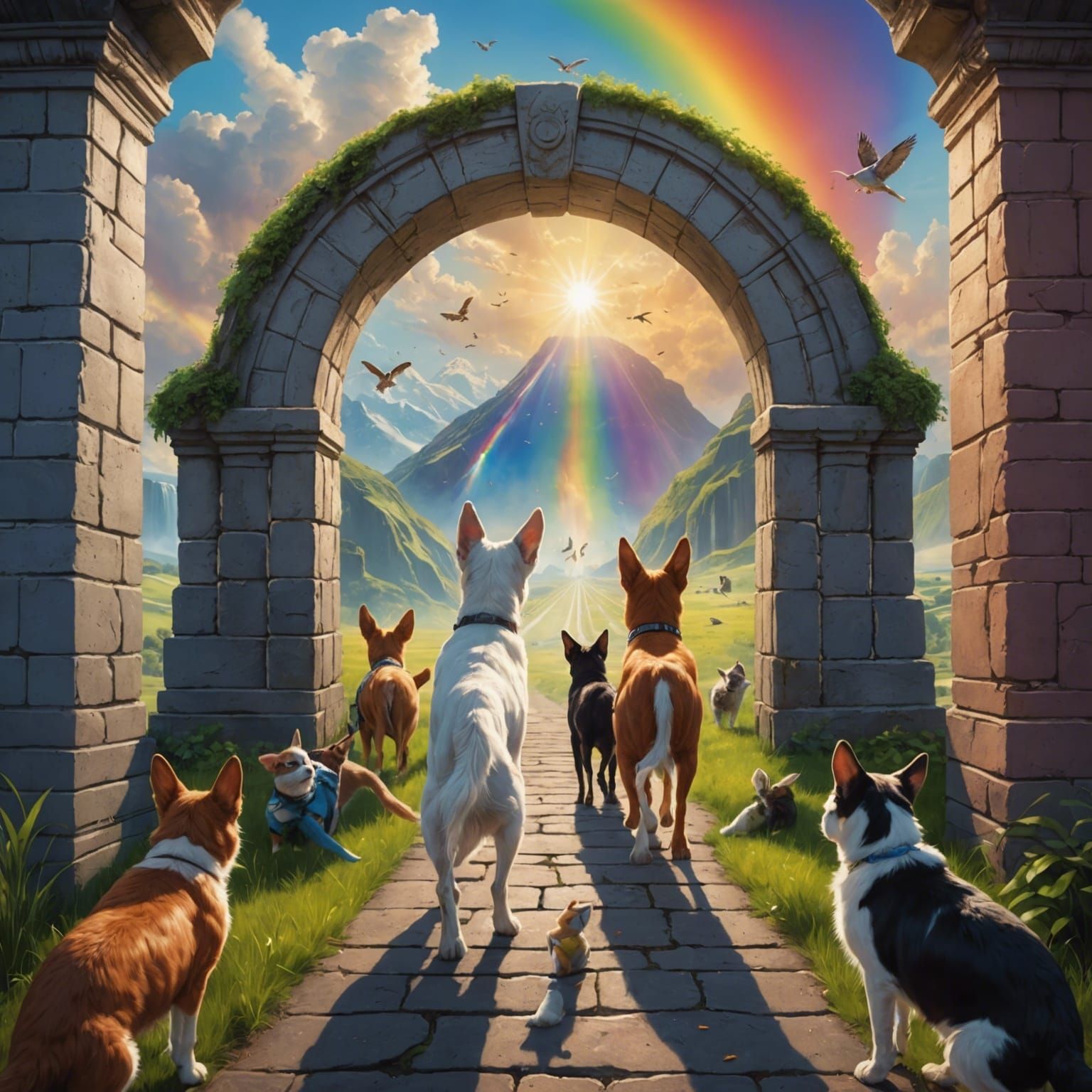 Extreme entrance at the rainbow bridge. Dogs, cats, horses, bunnies all ...