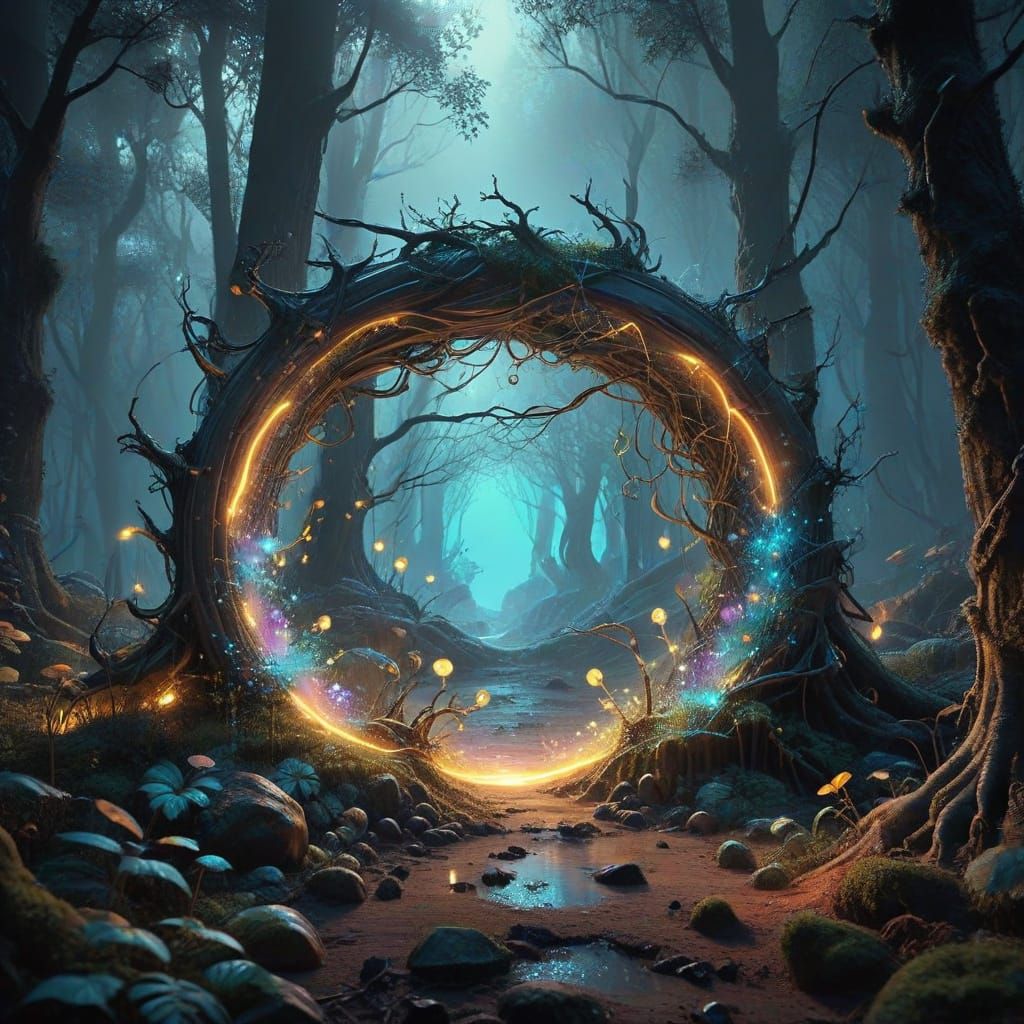 Portal - Ethereal Portal in a Mystical Forest