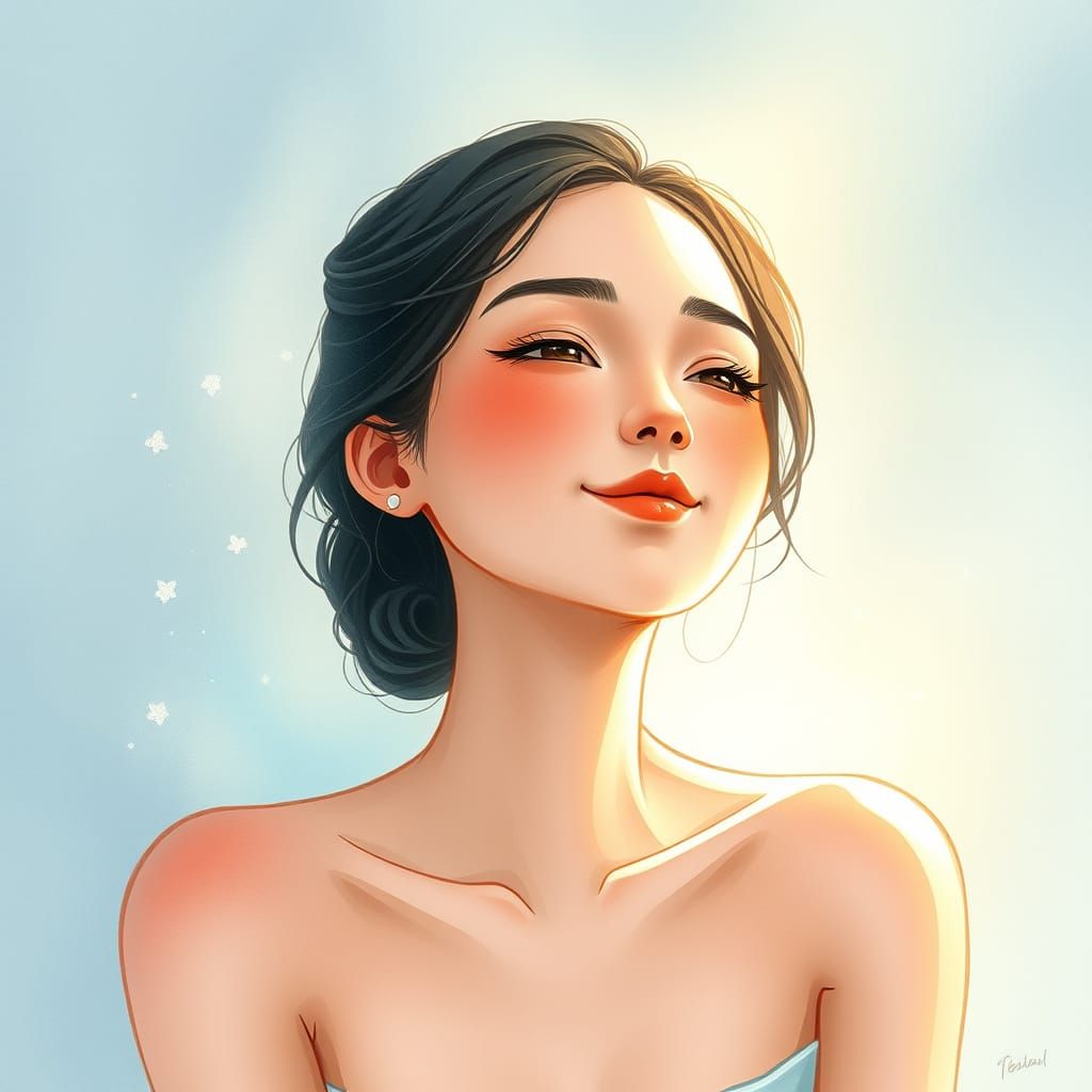 Glowing - A Serene Woman in Ethereal Light, Embodying Inner ...