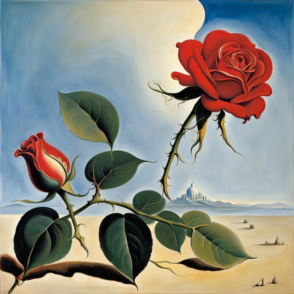 A meditative rose Salvadore Dali - AI Generated Artwork - NightCafe Creator