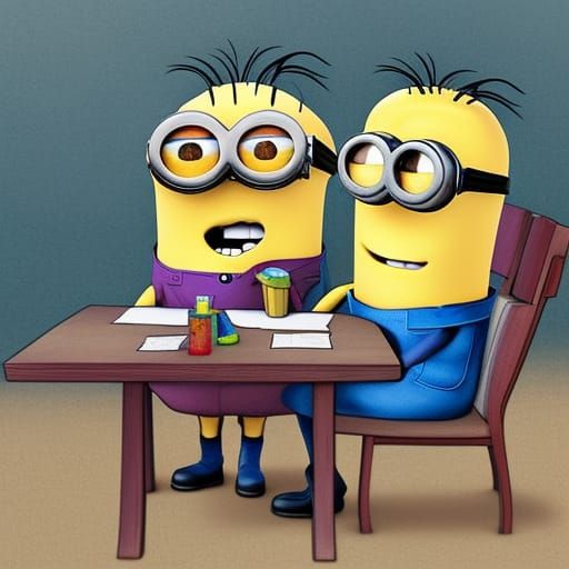 Two Minions - AI Generated Artwork - NightCafe Creator