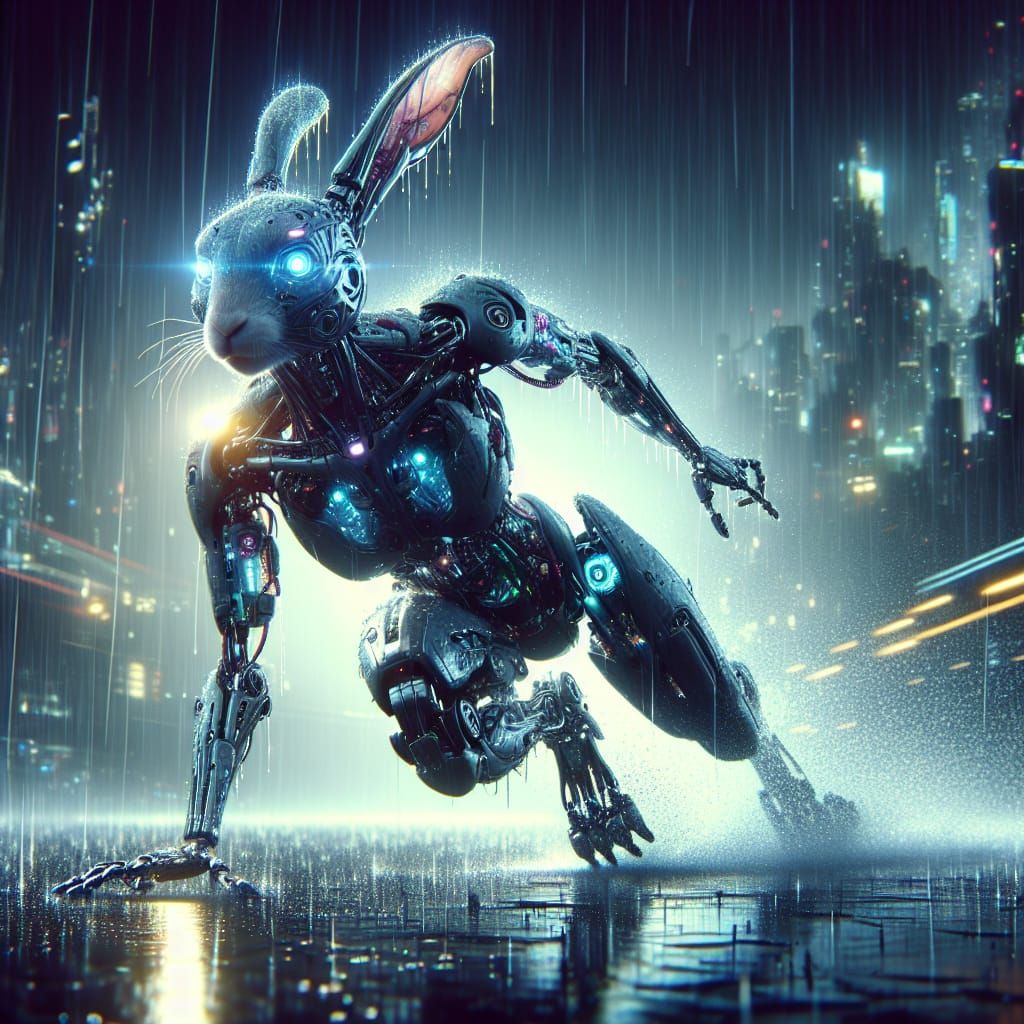 Cyborg rabbit - AI Generated Artwork - NightCafe Creator