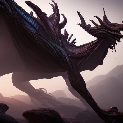 alien dragon - AI Generated Artwork - NightCafe Creator