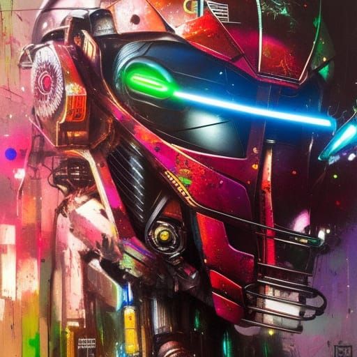 Cyberpunk Neon Cyborg - AI Generated Artwork - NightCafe Creator