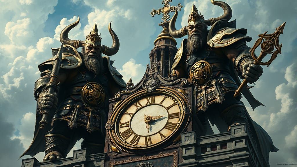 Timeless Orc Guardians in Gothic Armor - AI Art