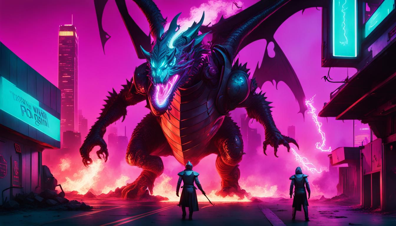 Dragon Battle - AI Generated Artwork - NightCafe Creator