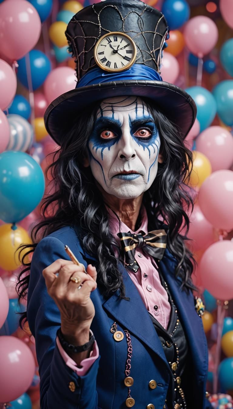 Alice Cooper in full makeup seen in Candy Land wearing an epic willy ...